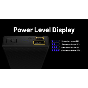 Nitecore Summit 20000 Power Bank, 20000mAh Low Temperature Fast Charging USB-C QC PD, Compatible with iPhone, iPad, Galaxy, Smartphones with a USB-C and a Lumentac Micro-USB Charging Cable