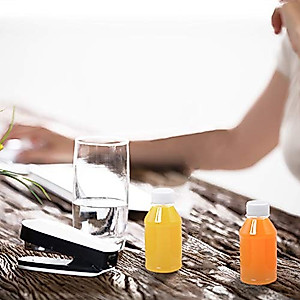 Aneco 30 Pack 4 Ounce Empty Plastic Juice Bottles Reusable Drink Containers with Lids Ideal for Storing Juices, Water and Other Homemade Beverages