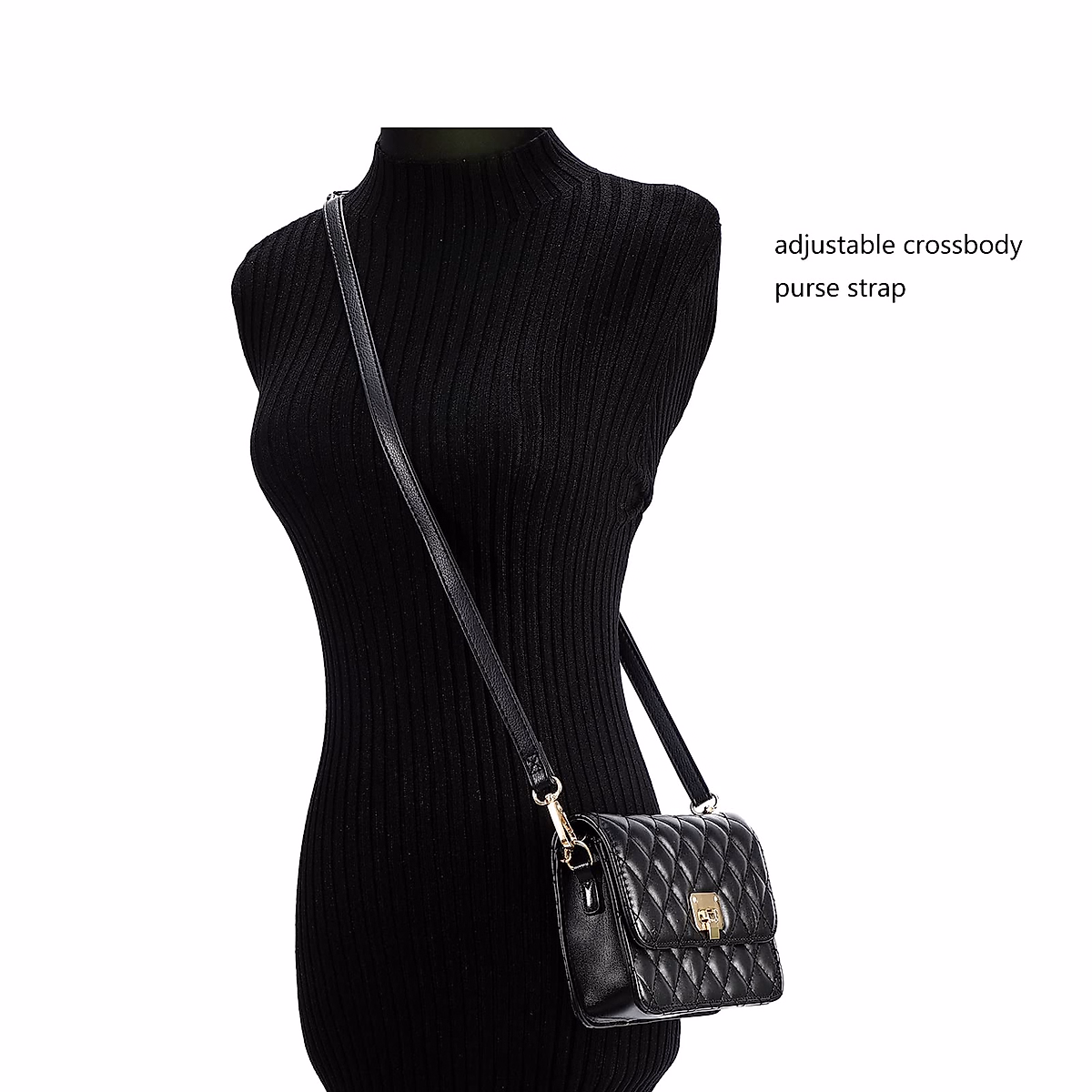 Xiazw Adjustable Soft PU Leather Shoulder Crossbody Purse Strap Bag Chain Replacement (Red - Gold)