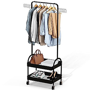 7Penn Foldable Clothes Drying Rack - 3 Tier Standing Large Collapsible Laundry Drying Rack Clothing Hanger on Wheels