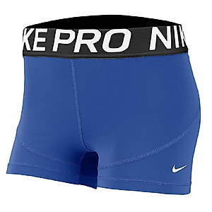Nike Women's Pro 3" Training Shorts (Indigo Force/Black, Medium) (Royal Blue, Small)