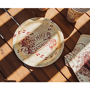 Silver Buffalo Harry Potter Mischief Managed Party Tableware, Paper Plates Cups Napkins Party Pack Set, 60 Piece,Yellow
