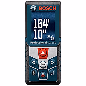 BOSCH Blaze GLM50C Bluetooth Enabled 165ft Laser Distance Measure with Color Backlit Display