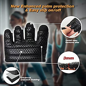 RYMNT Workout Gloves,Short Micro Weight Lifting Gloves Grip Pads with Full Palm Protection & Extra Grip for Men Women Weightlifting,Gym,Cross Training,Powerlifting,WODs.Leopard-Medium