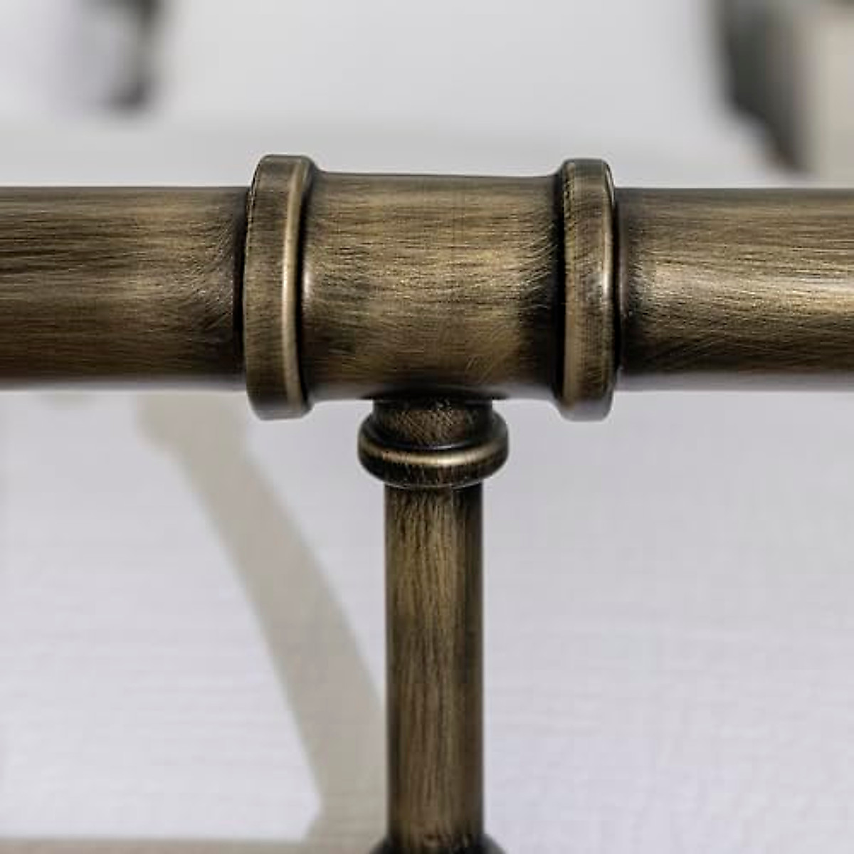 Walker Edison Vintage Metal Iron Pipe Queen Size Bed Headboard Bedroom Headboard Footboard Bed Frame Bedroom, Queen, Bronze