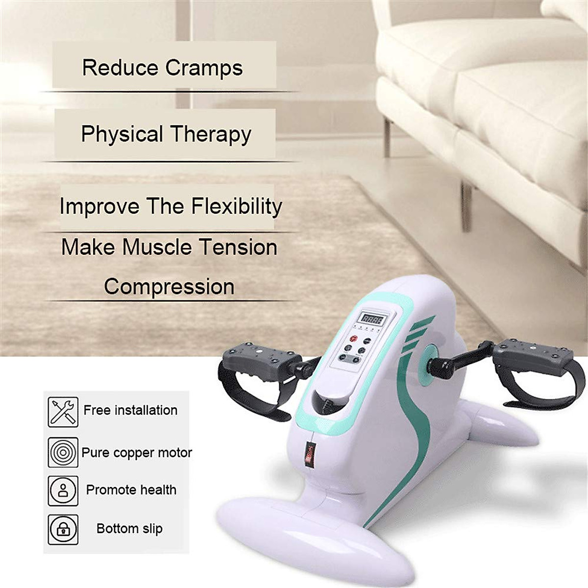 Fitness Motorized Electric Mini Exercise Bike/Pedal Exerciser,Electric Pedal Exerciser for Seniors Portable Fitness Cycle for Arm/Leg Exercise Mini Cycling Trainer Stationary Exercise Leg Peddler