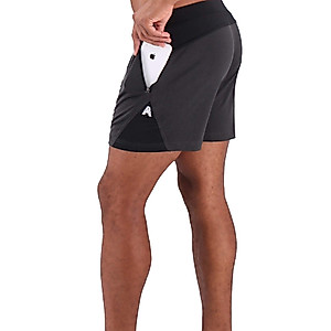 Anthem Athletics Isoflex 5 Inch Men's Workout Shorts - Zipper Pocket Short for Running, Athletic & Gym Training - Volcanic Black G2 - Medium