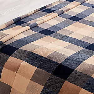 Eddie Bauer Heated Soft Brushed Microplush Electric Blanket, Warm & Cozy Bedding, Twin, Cabin Comfort Blue