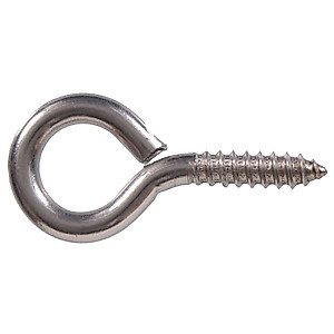 Hillman 4275 Diameter #0 Screw Eye (2-7/8" Overall Length | 13/16" Eye Inner Dimension), 5-Pack