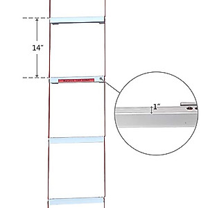 LUISLADDERS Fire Escape Ladder 2 Story with Anti-Skid Rungs Portable Emergency Escape Ladder, Easy to Deploy Store 15- Feet
