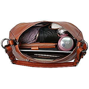 HESHE Genuine Leather Purses for Women Handbags Crossbody Bags Top Handle Tote Shoulder Bag Satchel Purses (Sorrel-NEW)