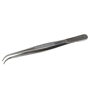 Lab Tweezers High Precision Forceps, 6" (15.2 cm), Fine Strong Curved Point tweezers, Stainless Steel