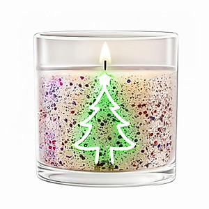 Moasitn Christmas Candles with Led Light, Christmas Scented Candle Soy Candles for Home & Winter Holiday Decor, Christmas Candles Gift for Women and Men (9oz)