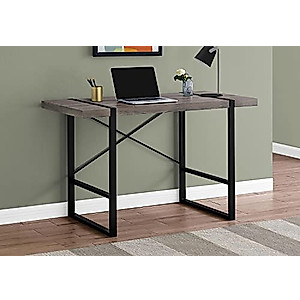Monarch Specialties Laptop Table for Home & Office-Study Computer Desk-Contemporary Style-Metal Legs, 48" L, Dark Taupe
