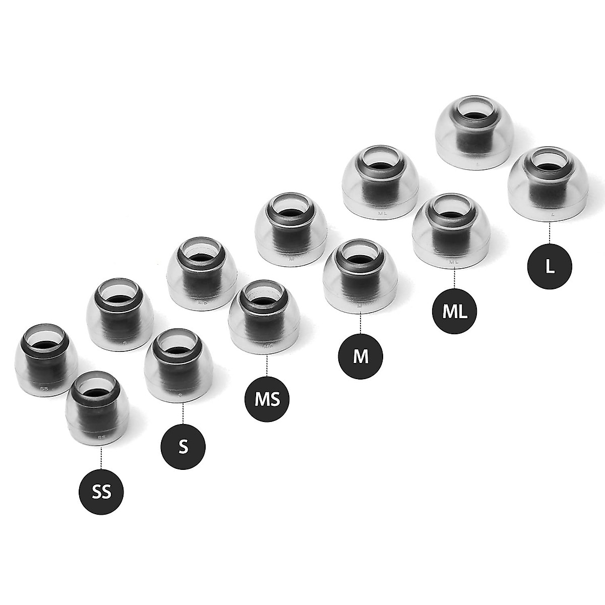 AZLA SednaEarfit Crystal Standard (M) - Earbud Tips for Wireless Headphones - Noise Canceling Earbuds Replacement Tips - Eartips Compatible with Shure, Sony, Beats, Sennheiser, Jabra, and JBL