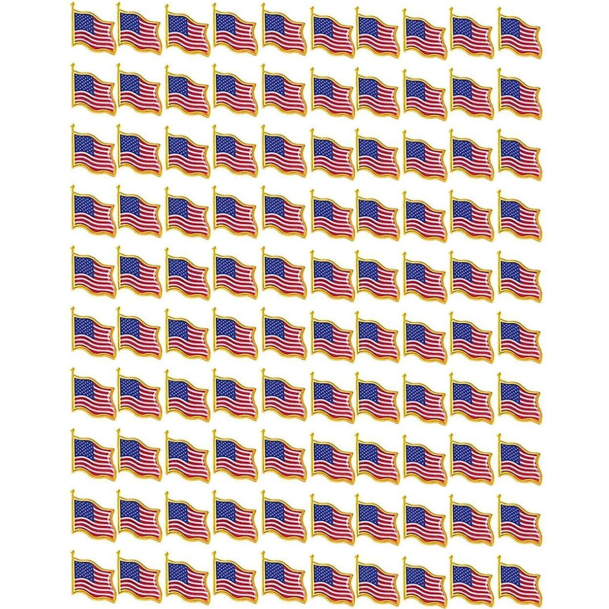 TANG SONG 50PCS American Flag Lapel Pins - Solid Metal USA Flag Lapel Pins Badge Pins brooch For Suit Jacket