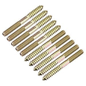uxcell M8x75mm Hanger Bolts, 24pcs Double Head Thread Dowel Screws for Wood Furniture Connecting