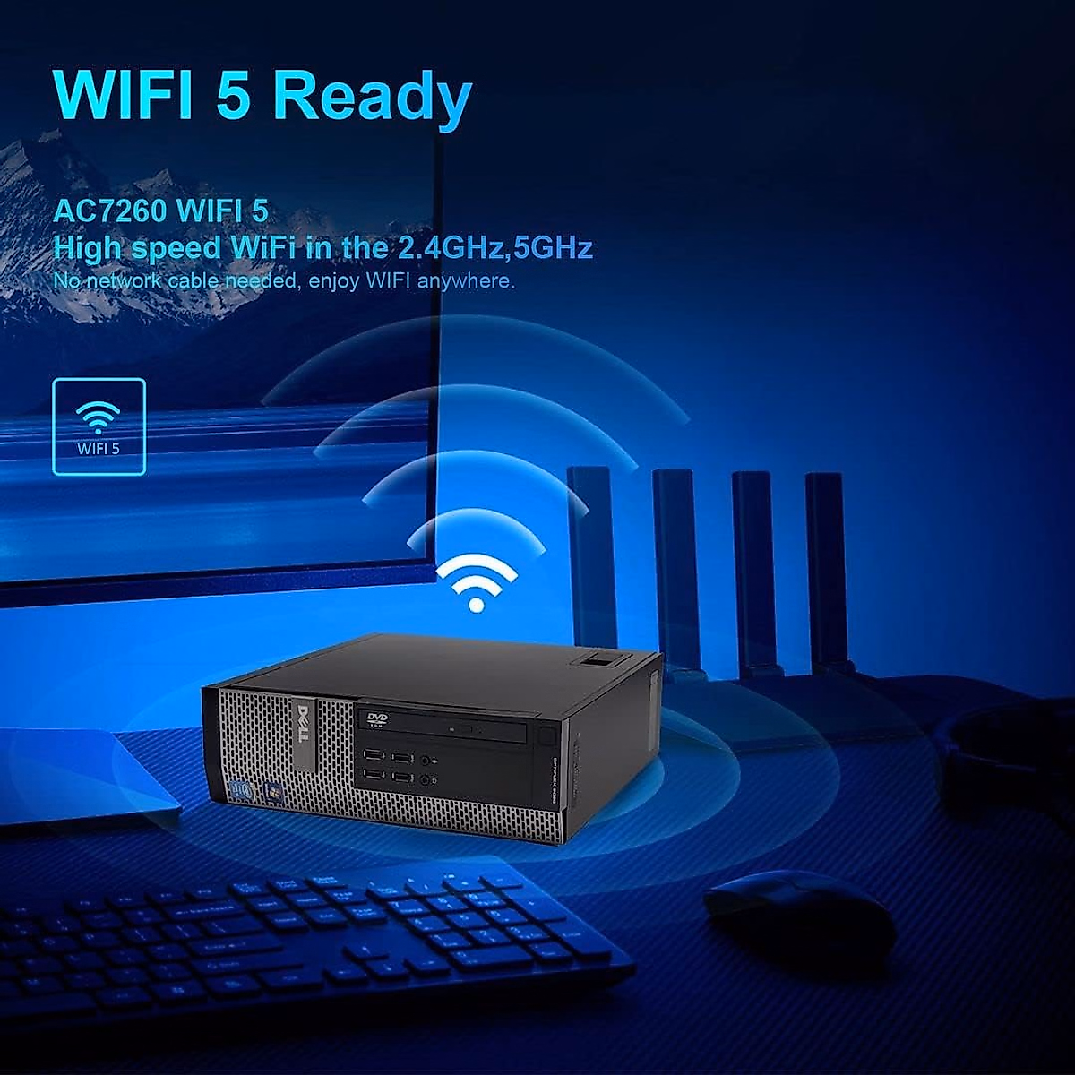 Dell OptiPlex 9020 Desktop Computers with 24 inch Monitor Intel i7-4790, 32GB Ram New 512GB M.2 NVMe SSD+128GB SSD, Refurbished Desktop