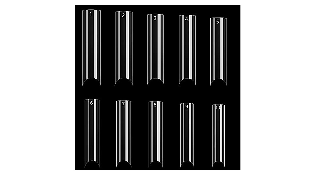 500 Pcs Clear Long C Curve Fake Nail Tips for DIY & Salon Use