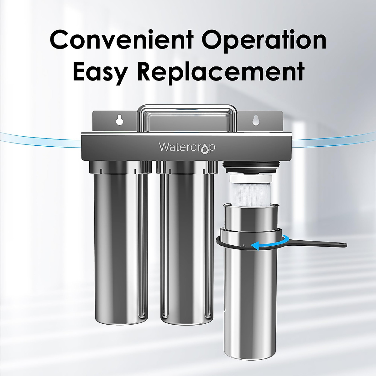 Waterdrop C3 Under Sink Carbon Water Filter, Replacement for TST-UF Ultra-Filtration Under Sink Water Filter System, 1 Pack