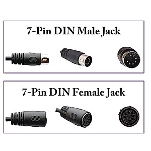 LOKEKE 7 Pin DIN MIDI Splitter Cable, 7 Pin DIN DIMI Male to 2 Din 7 Pin Female Y Cable Cord Wire Audio Socket for Bang Olufsen Naim(7Pin to 7Pin)