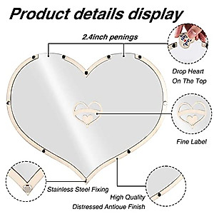 Vetoo Wedding Guest Book Alternative, Rustic Wedding Decorations for Guests to Sign, Baby Shower Guest Book Frame with 100 Wooden Hearts for Reception.