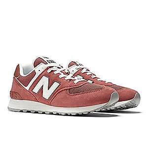 New Balance Men's 574 V2 Spilled Paint Sneaker, Red/White, 8