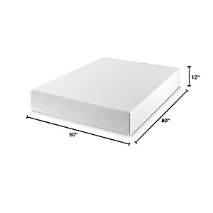 Best Price Mattress 12 Inch Queen Mattress Bed-In-A-Box, Green Tea Memory Foam, White