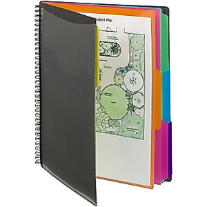 Smead 12 Pocket Poly Project Organizer, Letter Size, 1/3-Cut Tab, Gray with Bright Colors (89207) (Pack of 1)