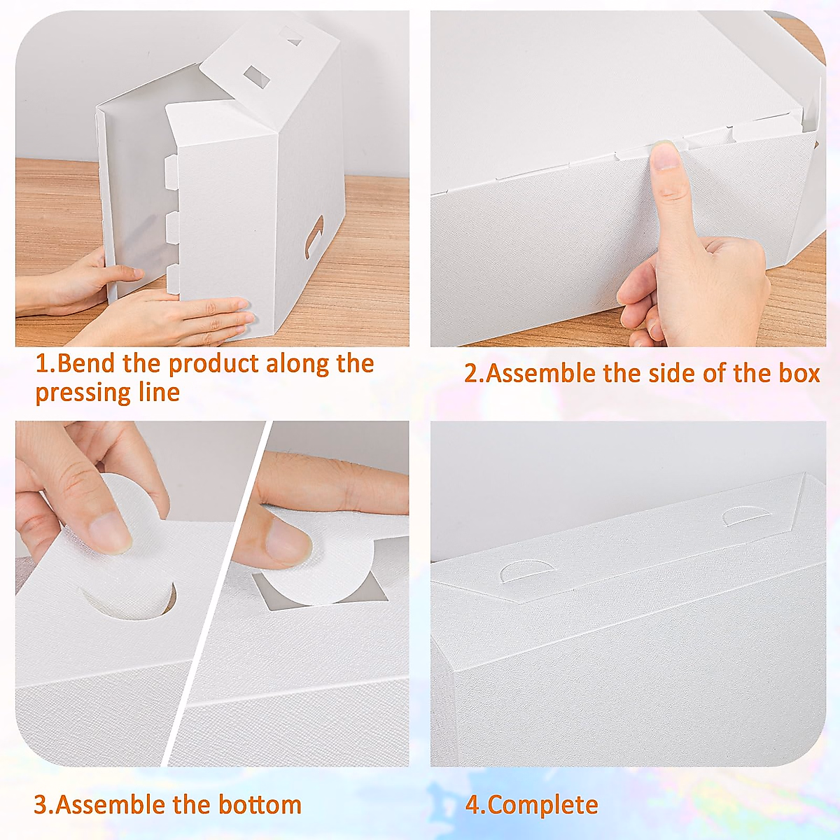 Foldable Scrapbook Paper Storage Organizer, 12x12 Scrapbook Paper Storage, Plastic File Organizer, White, 3 Pack