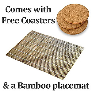 Set of 3 Large Bamboo Serving Trays – Large Serving Tray with Handles – Coffee Table Tray – Food Tray – Bed Tray