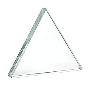 Triangular Equilateral Refraction Prism, 3" (75mm) Sides, 0.35" (9mm) Thick - High Quality Flint Glass - Excellent for Physics Experiments & Photography - Eisco Labs