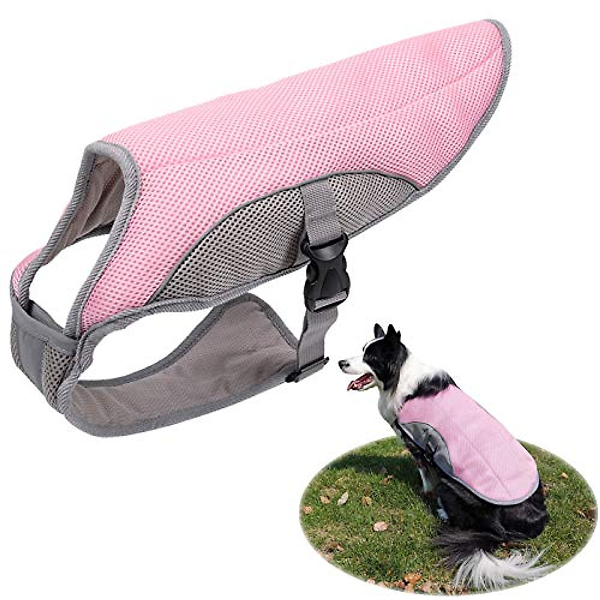 Dog Cool Vest Instant Cooling Clothes Summer Pet Breathable Mesh Instant Cooling Absorb Water and Evaporate Quickly Dogs Cool Jacket with Reflective Strip for Puppy Small Medium and Large Breed Dogs