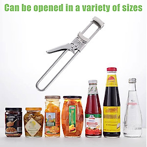 Jar Opener, Adjustable Jar Lid Opener Multifunctional Can Opener Stainless Steel Can Opener Manual Glass Jar Opener Bottle Opener Easy Jar Opener for Seniors Kitchen Gadgets