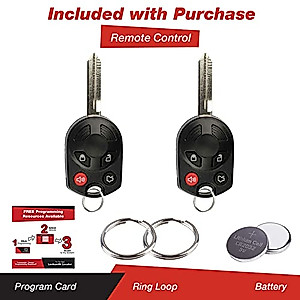 KeylessOption Keyless Entry Remote Control Car Key Fob Replacement for OUCD6000022 (Pack of 2)