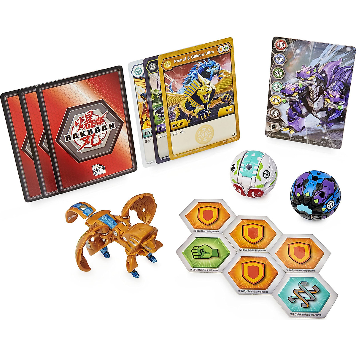 Bakugan Starter Pack 3-Pack, Fused Trox x Nobilious Ultra, Armored Alliance Collectible Action Figures