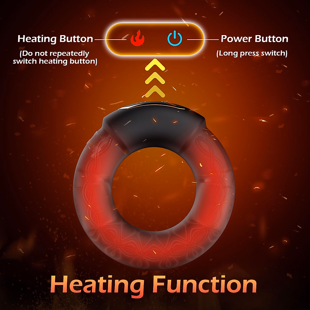 Luxonia Vibrating Cock Ring, 9 Vibrations with Heating Penis Ring Vibrator Sex Toys for Men, Adult Toys Vibrating Penis Ring Male Sex Toys, Cock Ring Vibrator Couples Sex Toys, Adult Sex Toys & Games