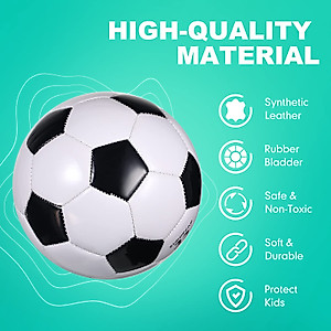 4 Pack Soccer Ball Size 2 for Kids with Pump Cute Cartoon Soccer Ball Toy Soft Durable Sports Soccer for Outdoor Indoor Toddlers Game Training Including Pump Back to School (Plain Style, Size 2)