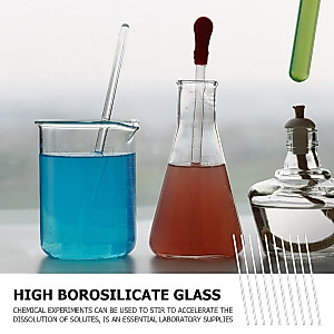 10Pcs Glass Stirring Rod 5.9" Length Stir Rod Mixing Tools with Both Ends Round, High Temperature Resistant