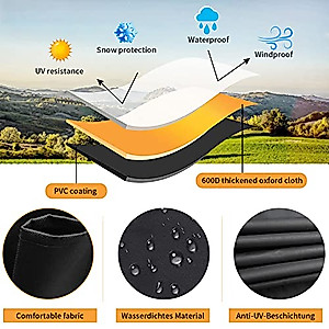 VIKKSAER Outdoor Swing Seat Cover Replacement,600D Thickened Oxford Waterproof Sunscreen Porch Swing Cushions for Patio Furniture Garden Bench,Black,57.7X 19.5 x 19.5 in