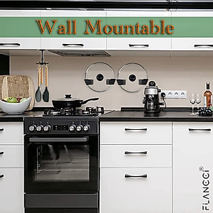 FLANCCI Adjustable Pot Lid Organizer Cabinet Door Kitchen Organization, (6 Pairs) Pot Lid Holder Kitchen Hacks, Pot Lid Organizers Inside Cabinet Door, Wall Mount Pot Lid Hanger, Black set 6 Pairs