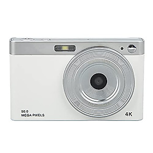 Vbestlife 4K Digital Camera, 16X Zoom Video Camera with IPS HD Mirrorless, 50MP Camera for Macro Shooting, AF Autofocus, LED Fill Light, for Outdoor Gifts(White)