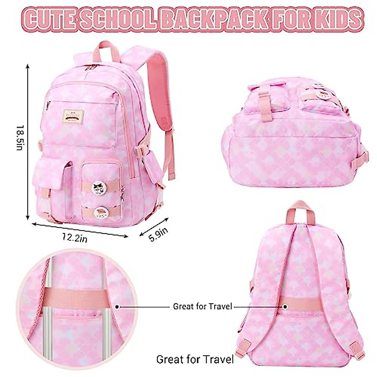 SCIONE School Backpacks for Girls - 15.6 Inch Large Mermaid Laptop Backpacks Anti Theft Primary Middle College Bookbags for Teens Girls Women Students