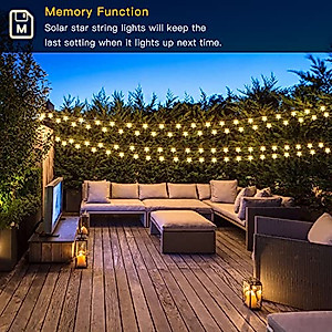 Ollny Solar Christmas Lights, Solar Star String Lights 50LED 25FT Warm White & Multicolor Outdoor Patio Lights, with Remote 11Modes Memory Waterproof Timer for Christmas Garden Fence Yard Decorations