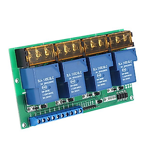YWBL-WH 30A 4 Channel Relay Module Expansion Board with Optocoupler for Arduino DSP AVR PIC ARM (5VDC)