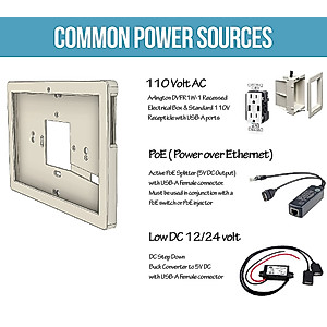 Smart Home Mount Tablet Wall Mount Kit with Integrated Power Cable - Fits Fire 10 - Black