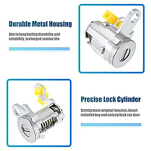X AUTOHAUX 1 Pair Door Lock Cylinder Set Kit with 2 Keys for Toyota Tacoma 1995-2004 DL-107 DL108R Front Driver and Passenger Side Door Lock Set Tumbler with Key 6905135070 6905235070 LH RH