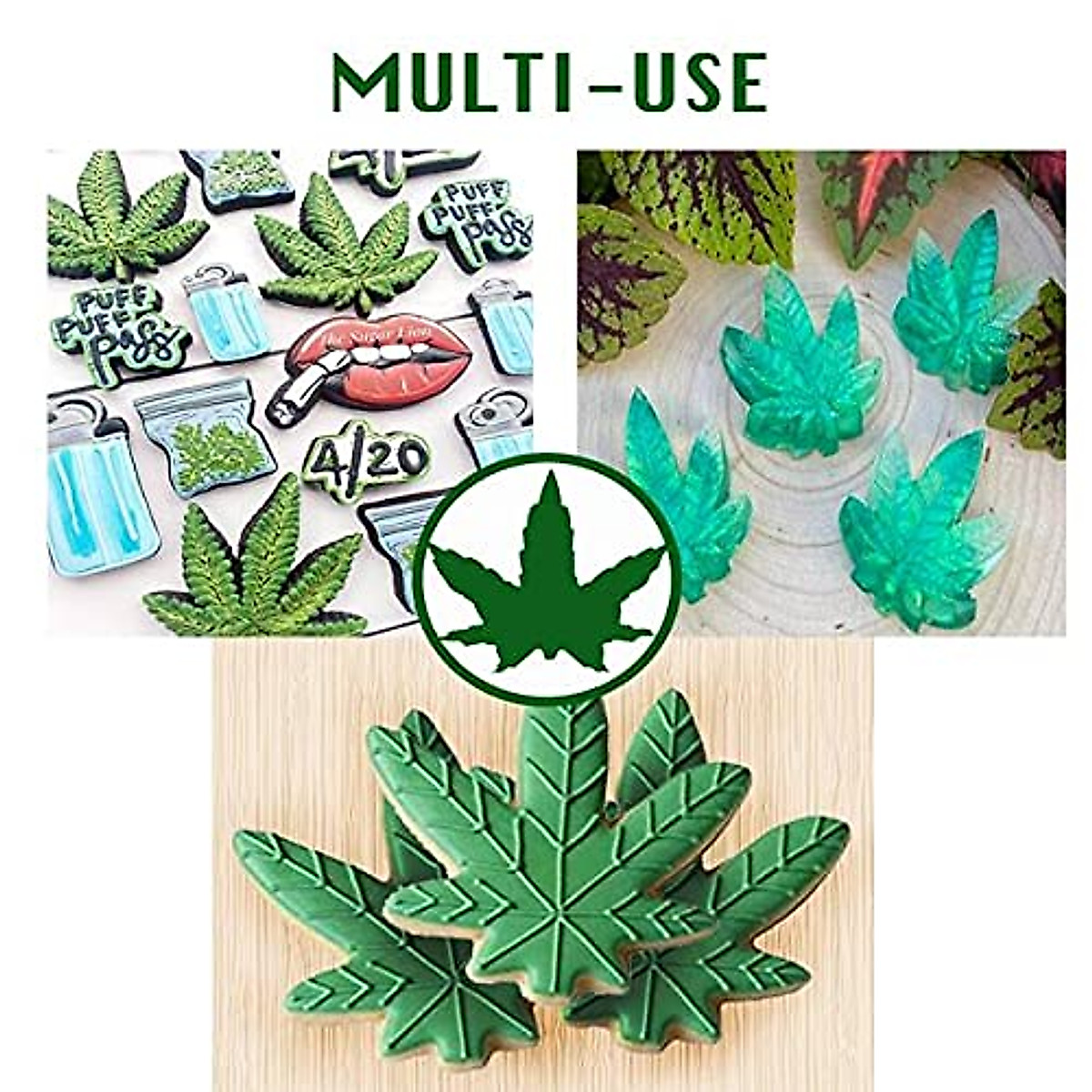 Marijuana Leaf Plant Cookie Cutter 4" Smoke Pot Joint Leaf Bud