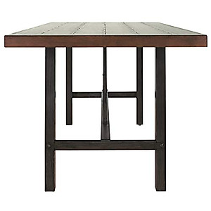 Signature Design by Ashley Kavara Modern Industrial Counter Height Dining Room Table, Medium Brown
