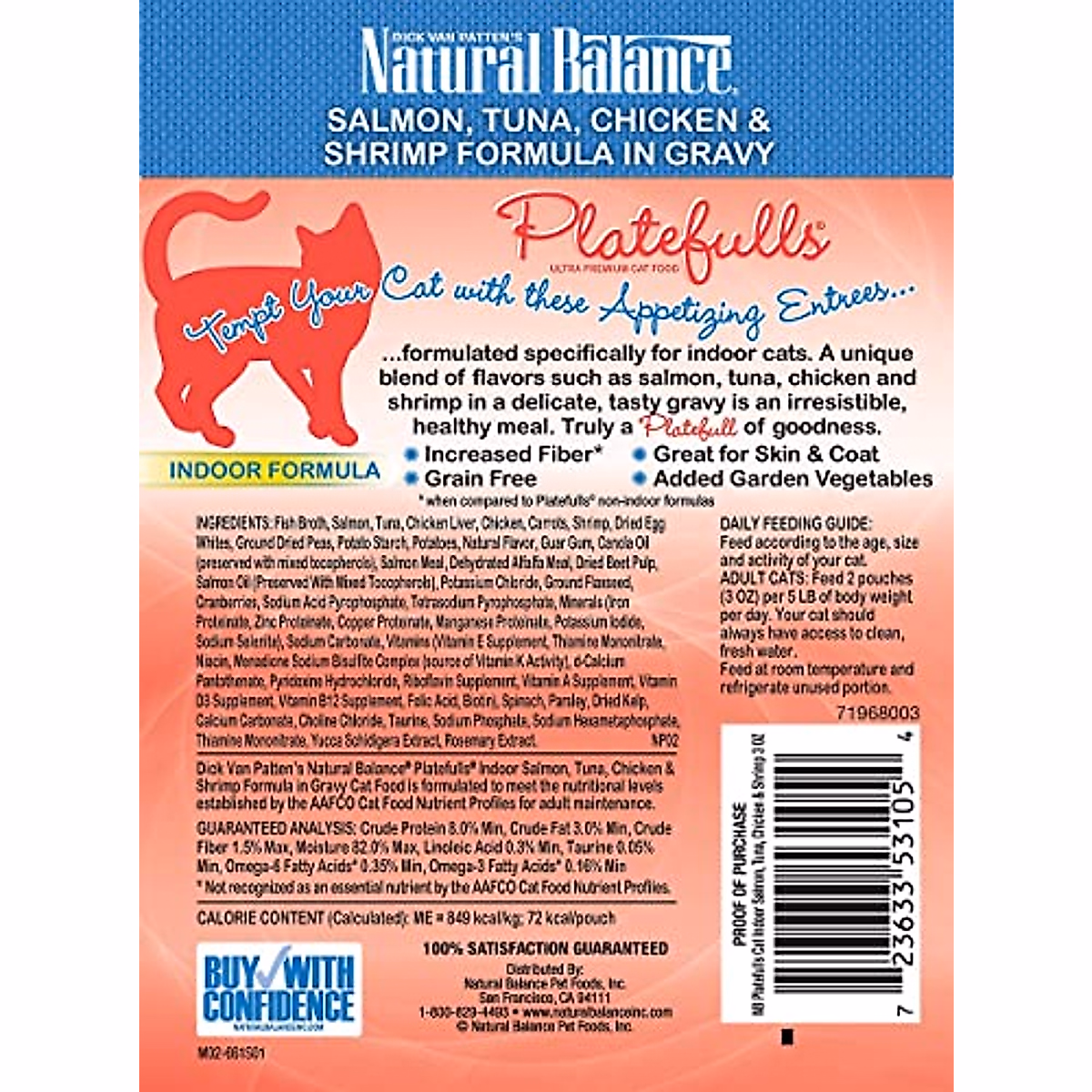 Natural Balance Grain-Free Platefulls Variety Pack Six Flavors: Turkey, Salmon & Chicken, Chicken Giblets, Cod & Sole, Salmon & Tuna, and Mackerel + Pet Paws Notepad - 3 Ounces Each (12 Pouches Total)